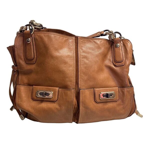 Coach | Bags | Coach Chelsa Flagship Leather Tote Shoulder Bagcaramel ...